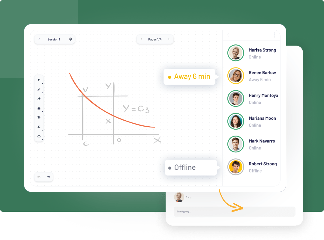 Digital whiteboarding tools for interactive teaching