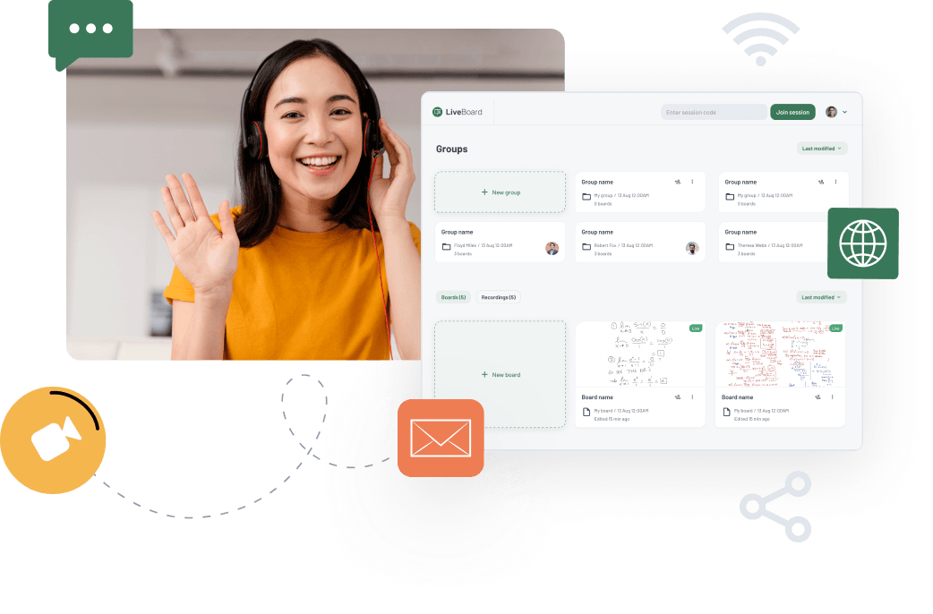 LiveBoard - Online Interactive Whiteboard App For Educators