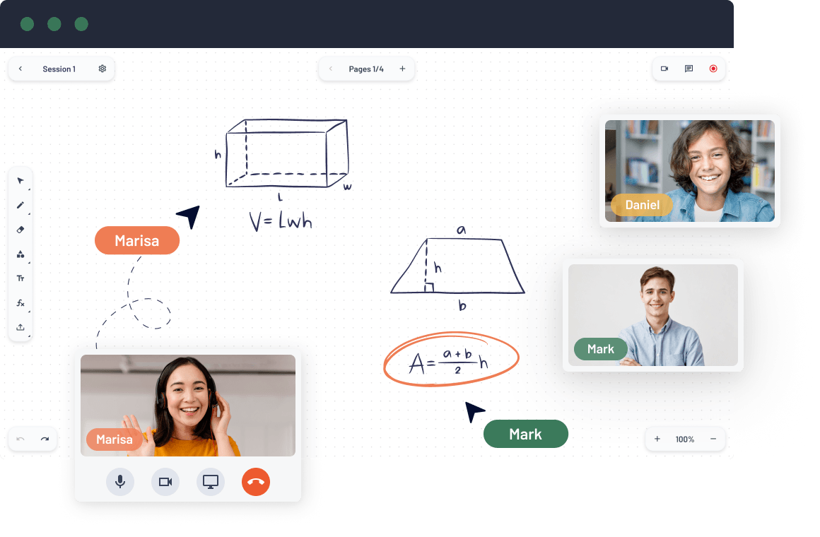 Digital whiteboarding tools for interactive teaching