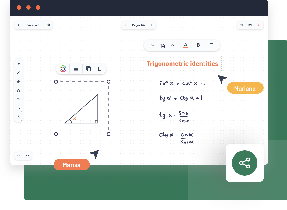 Digital whiteboarding tools for interactive teaching