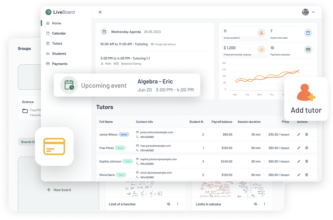 LiveBoard - Tutor Management Platform