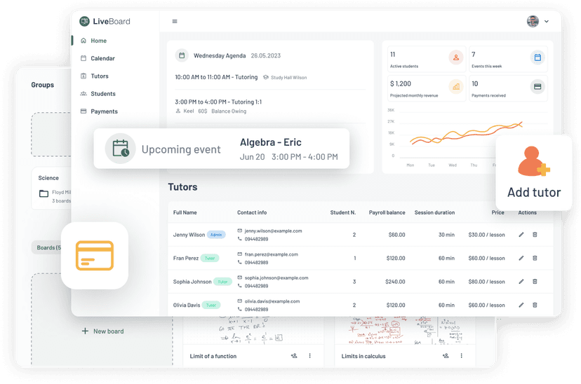 LiveBoard - Tutor Management Platform